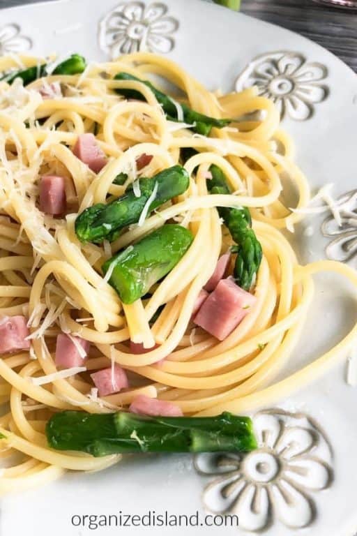 Ham and Asparagus Spaghetti - Organized Island