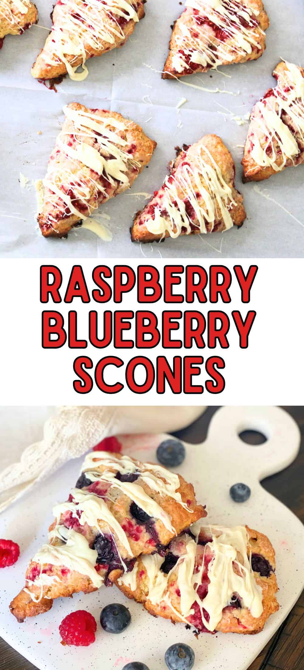 Blueberry Raspberry Scones - Organized Island