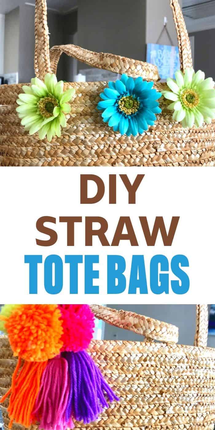 DIY Straw Tote Bag Quick Craft Idea - Organized Island