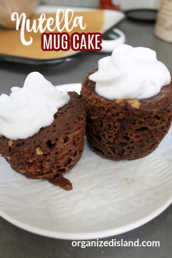 Chocolate Nutella Mug Cake - Organized Island