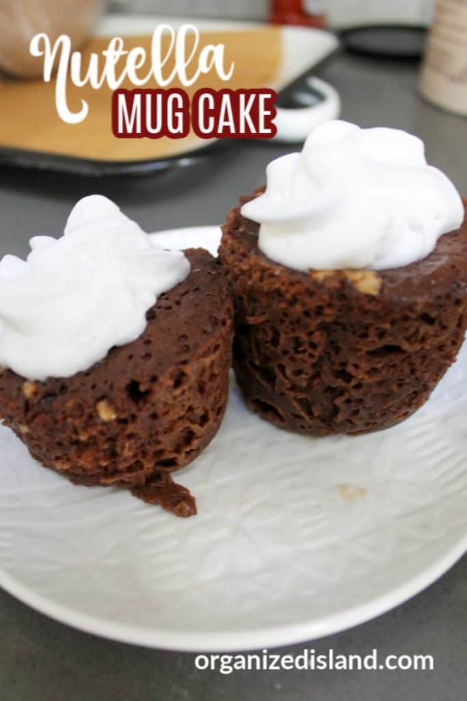 Chocolate Nutella Mug Cake - Organized Island