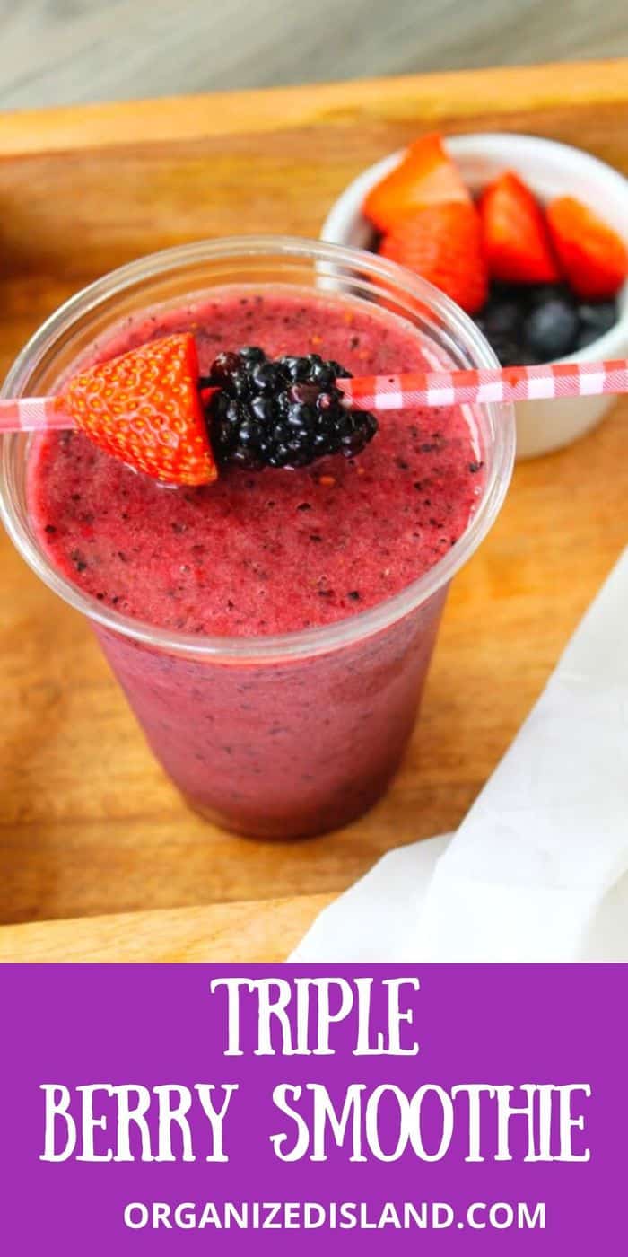 Triple Berry Smoothie Recipe - Organized Island