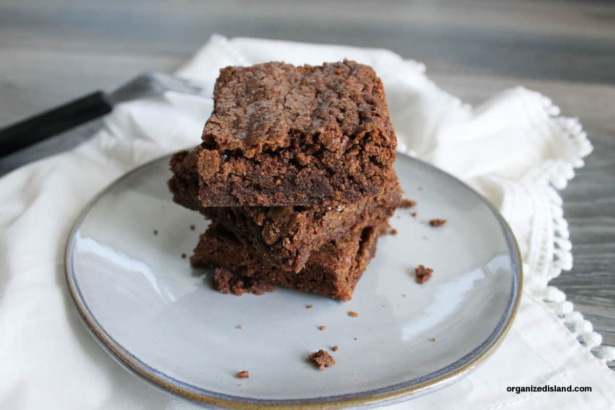 Easy Homemade Brownies Made with Cocoa Powder - Organized Island
