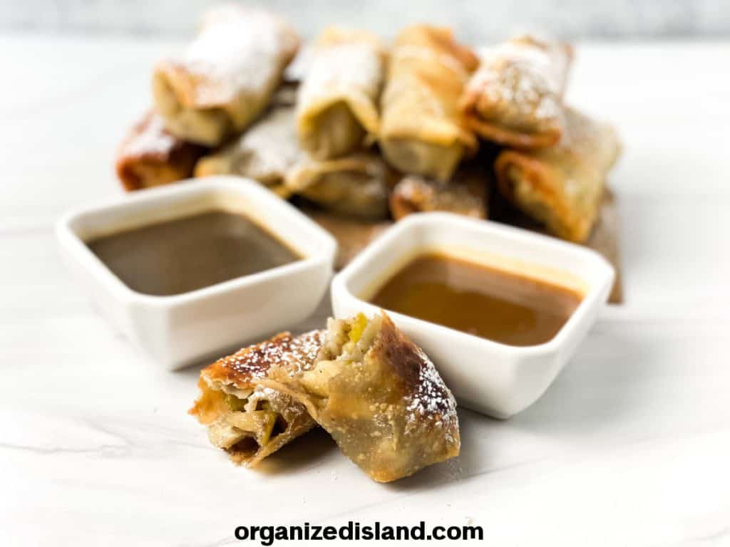 Apple Pie Rolls with Caramel Sauce - Organized Island