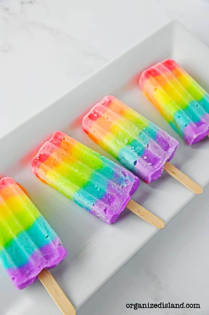 Easy Rainbow Popsicles Recipe - Organized Island