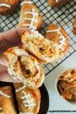 Mini Buffalo Chicken Football Pies Recipe - Organized Island