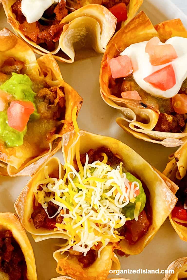 Easy Taco Cups Appetizer Recipe - Organized Island