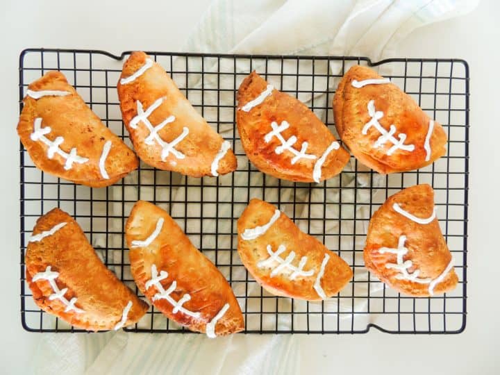 Mini Buffalo Chicken Football Pies Recipe - Organized Island