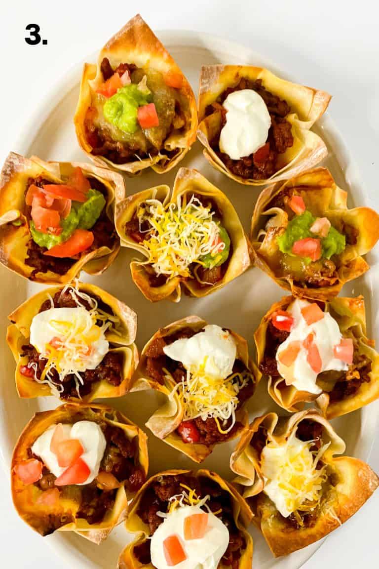 Easy Taco Cups Appetizer Recipe - Organized Island