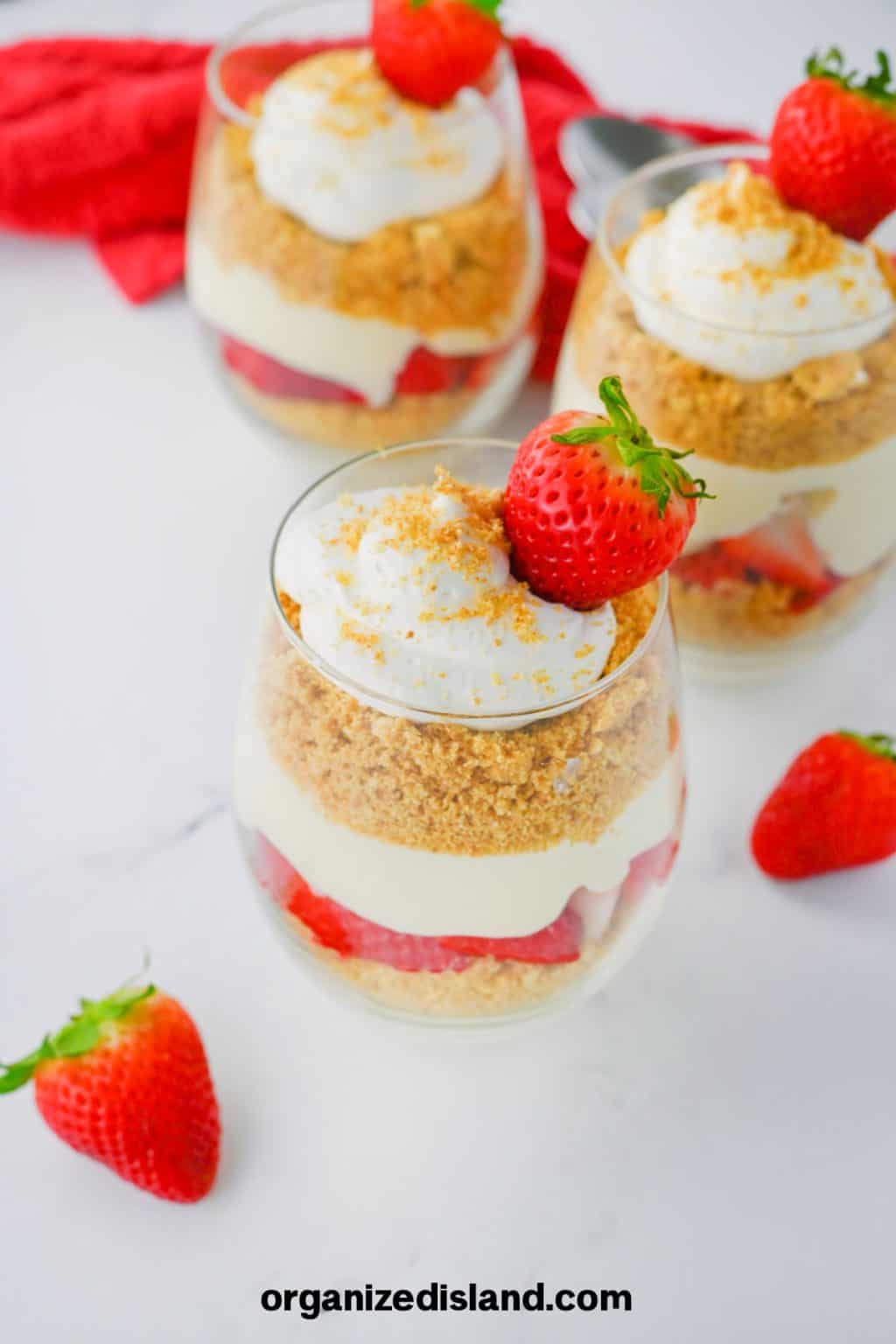 Strawberry Cheesecake Parfaits - Organized Island