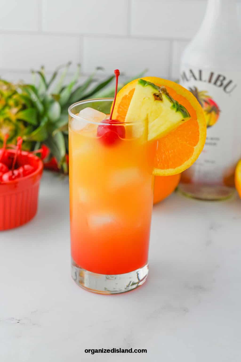 Malibu Sunset Cocktail - Organized Island