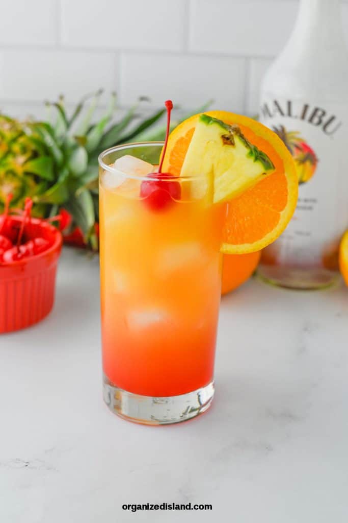 Malibu Sunset Cocktail - Organized Island
