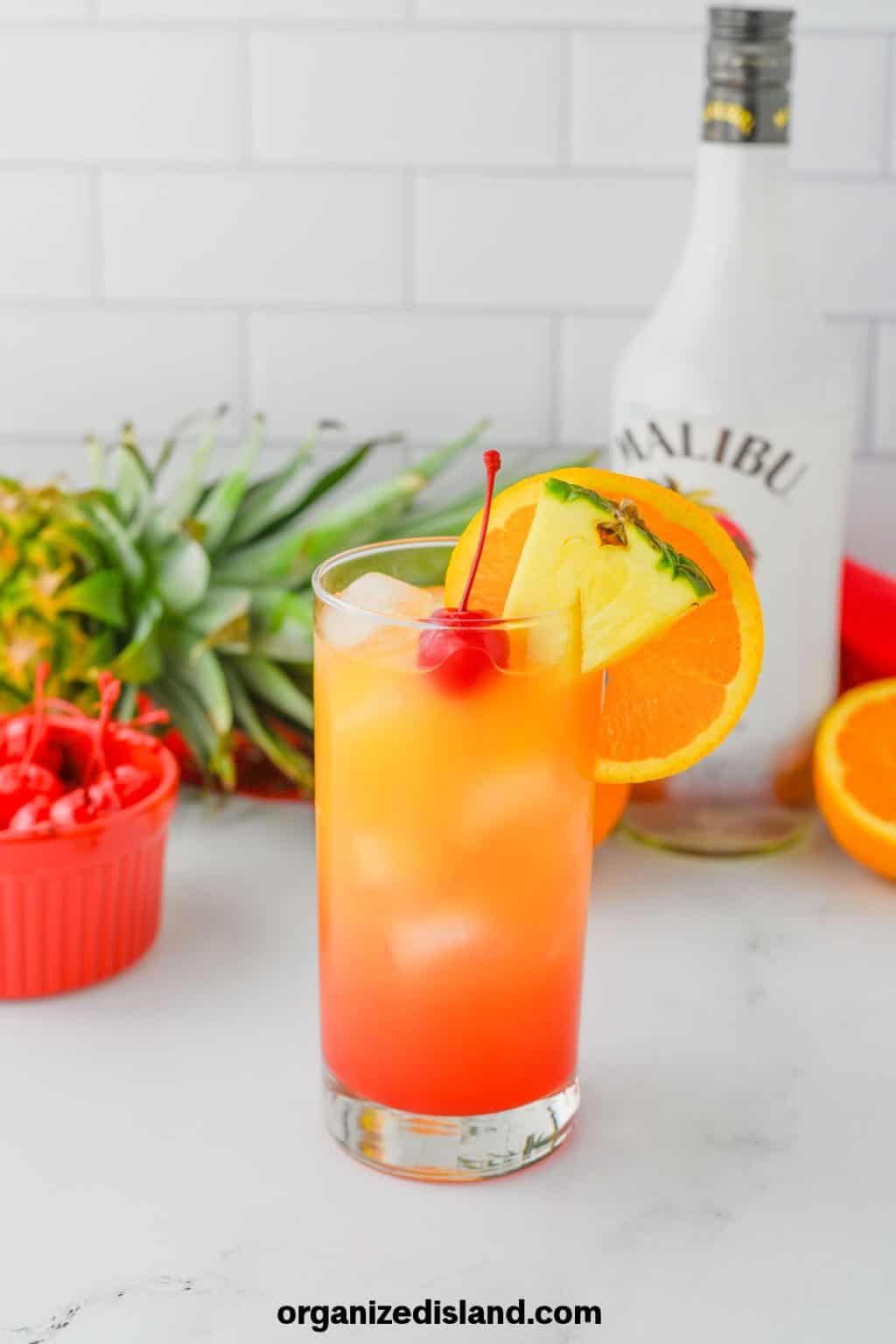 Malibu Sunset Cocktail - Organized Island