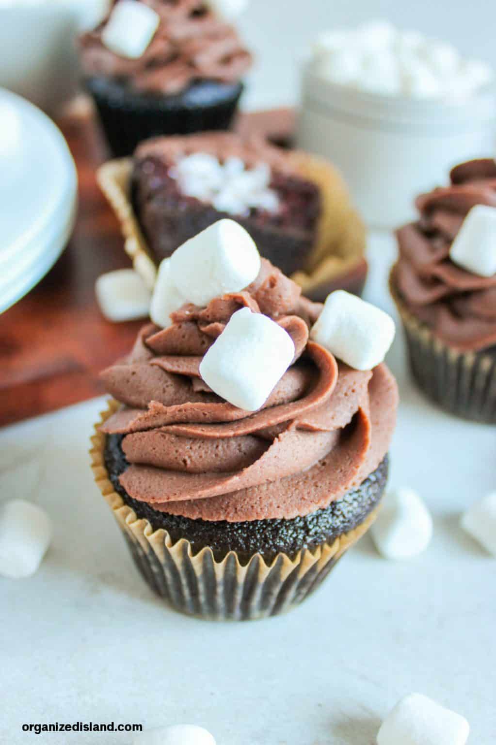 Hot Chocolate Cupcakes - Organized Island