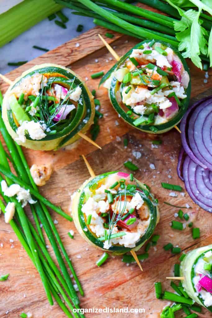 Easy Cucumber Roll Ups Recipe - Organized Island