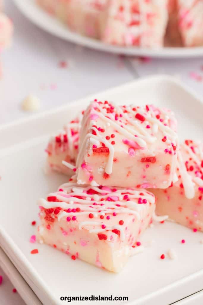 Pink Valentine's Day Fudge Recipe - Organized Island