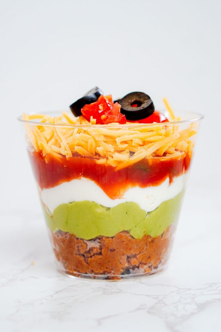 Easy 7 Layer Dip Cups – Perfect Party Appetizer - Organized Island