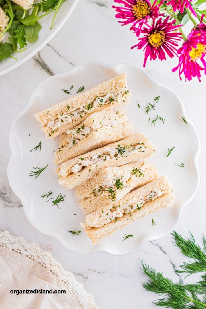 Chicken Salad Tea Sandwiches - Organized Island