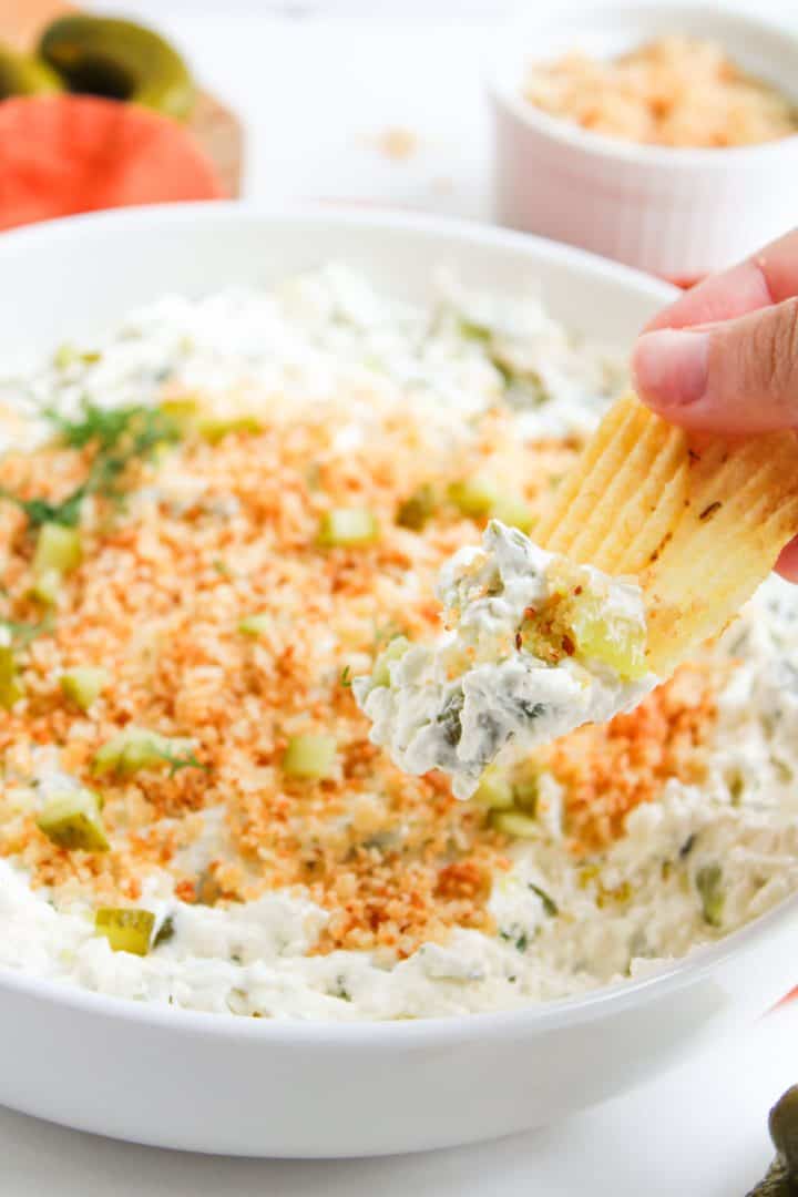 Fried Dill Pickle Dip - Organized Island