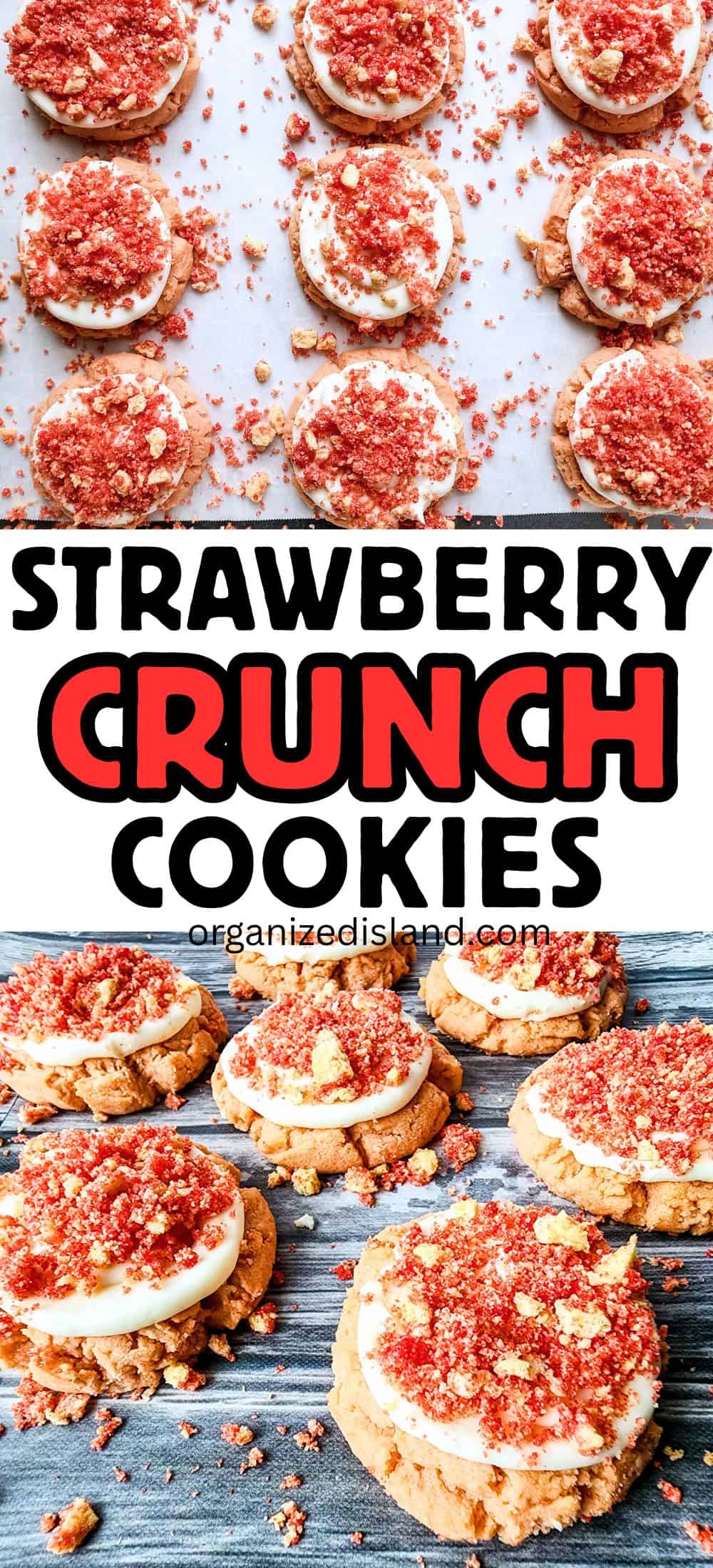 Strawberry Crunch Cookies - Organized Island