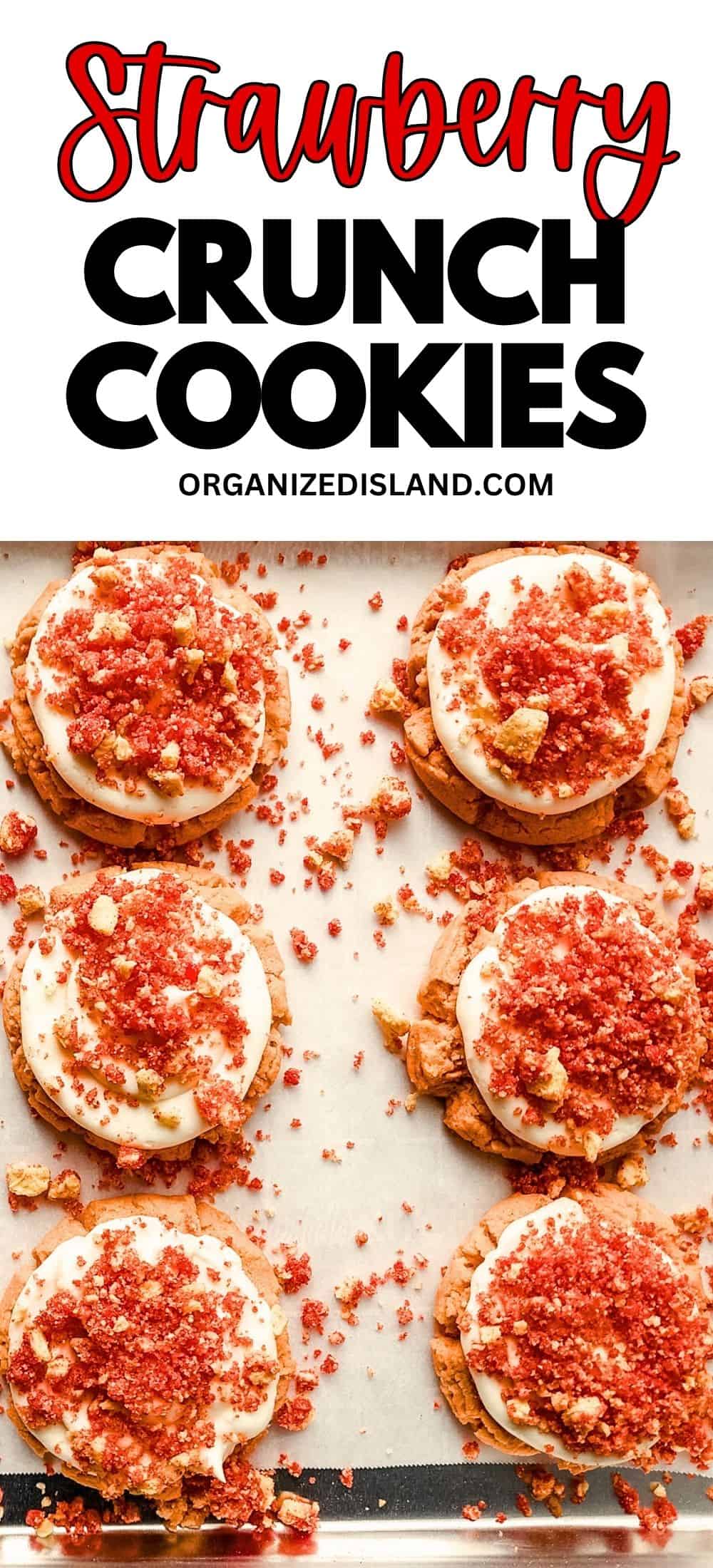 Strawberry Crunch Cookies - Organized Island