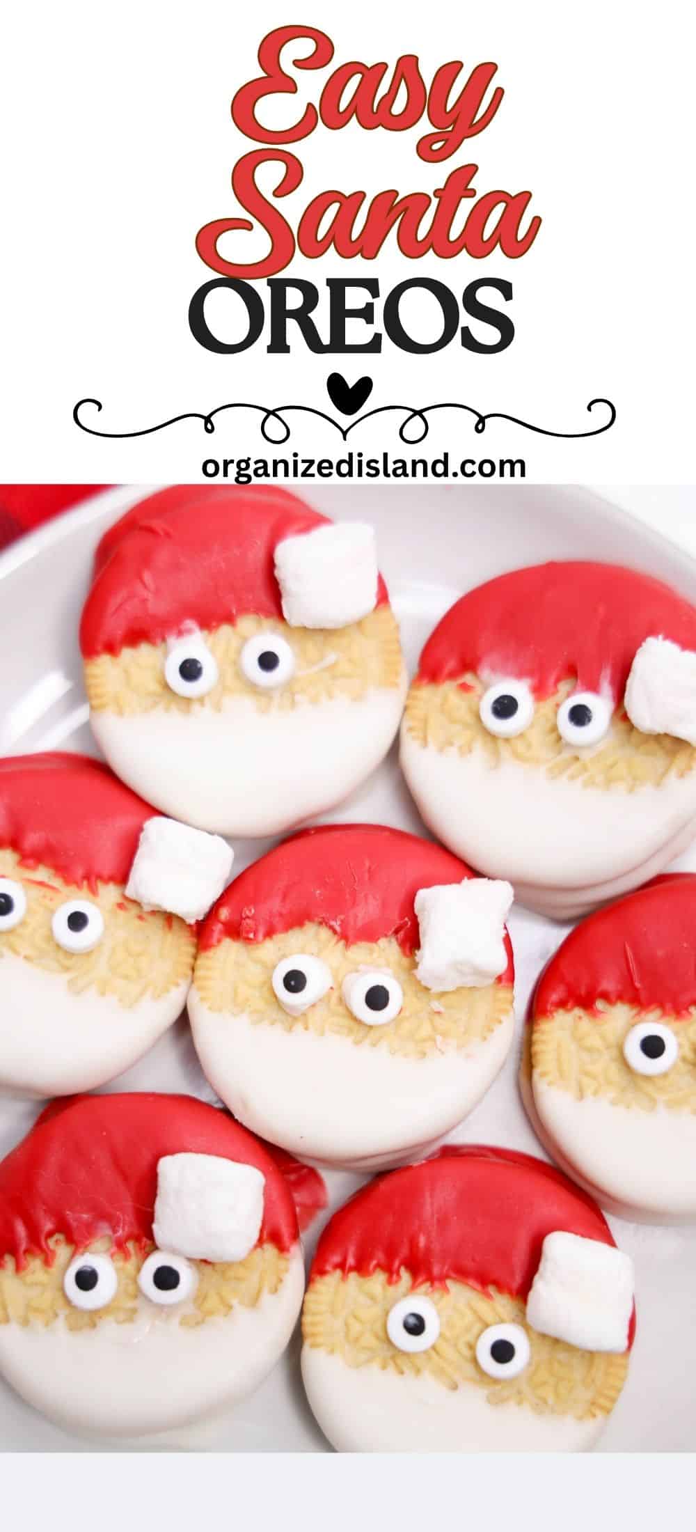 Easy No Bake Santa Oreos Holiday Cookies - Organized Island