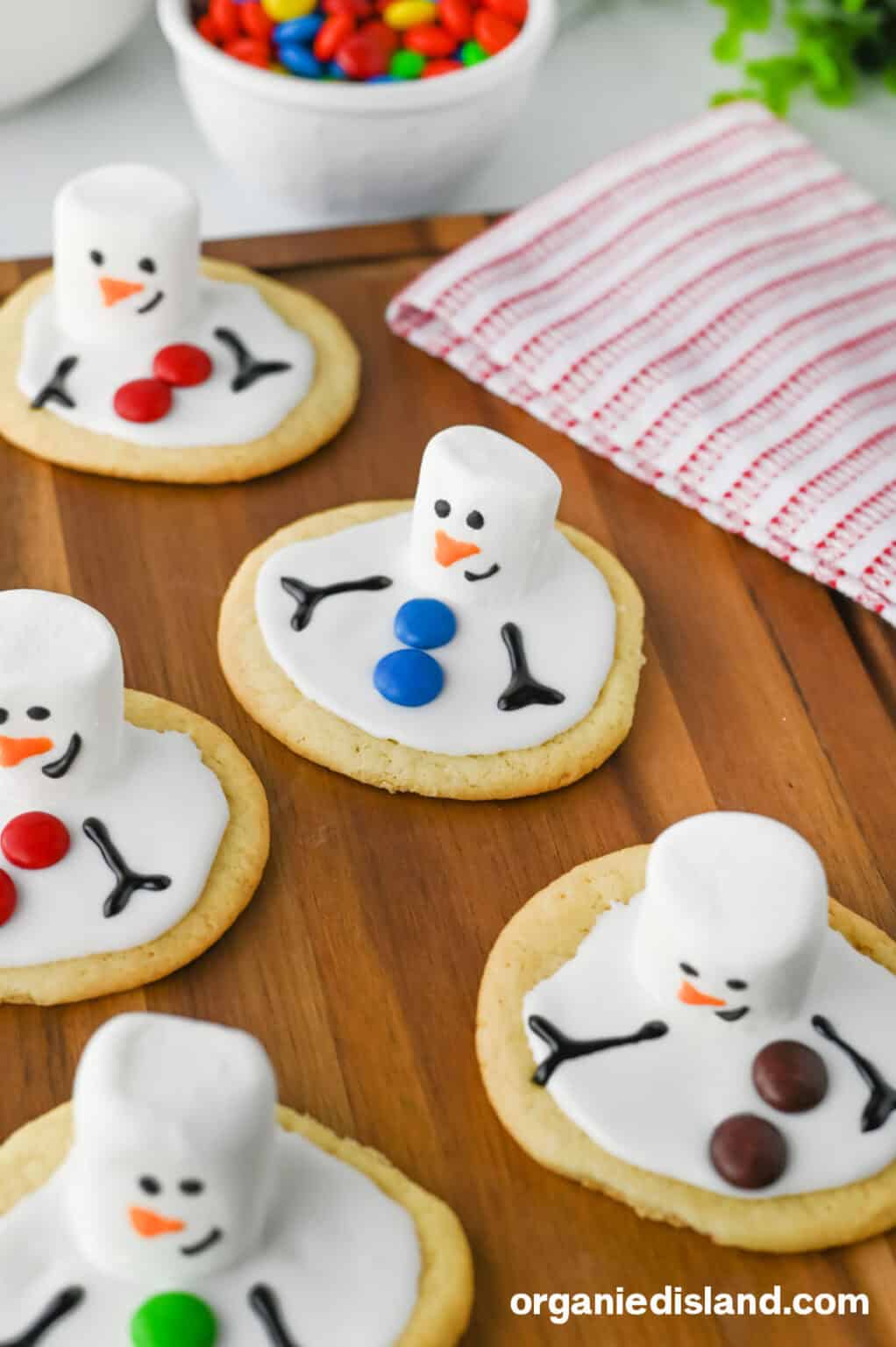 Easy Melted Snowman Cookies Recipe - Organized Island