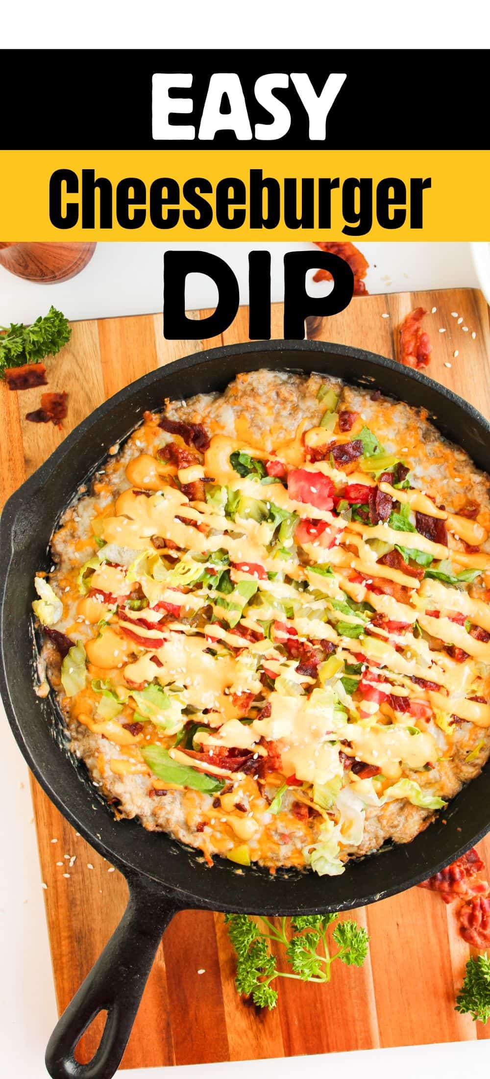 Creamy Hot Cheeseburger Dip - Organized Island