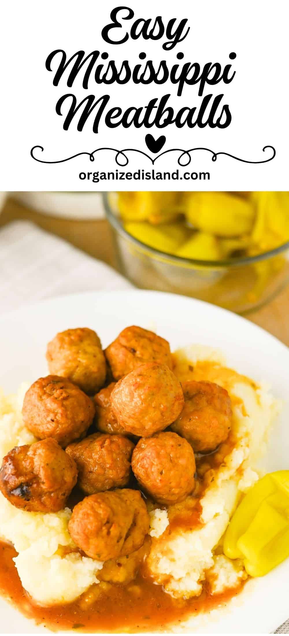 Saucy Crock Pot Mississippi Meatballs Recipe - Organized Island