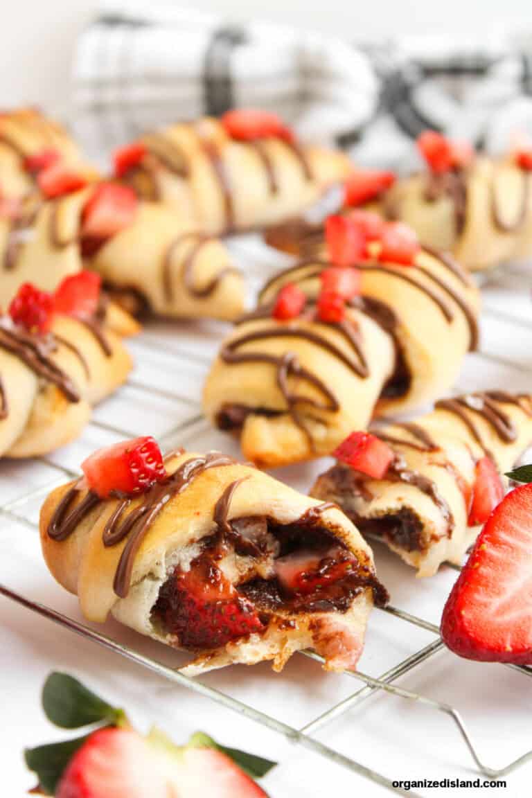Easy Strawberry Nutella Croissants - Organized Island